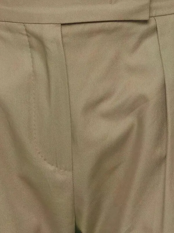 Max Mara Pleated Wide-leg Cotton Twill Trousers