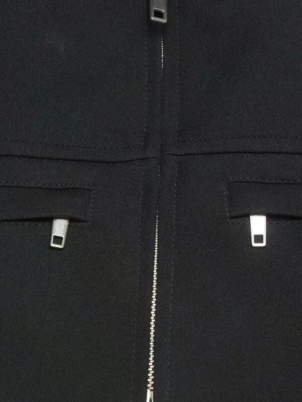 COURREGES Crepe Cropped Jacket With Suspender Detail - Black