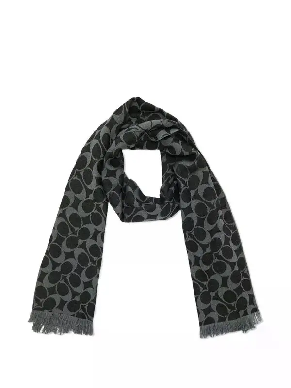 COACH VINTAGE Fringed Monogram Scarf