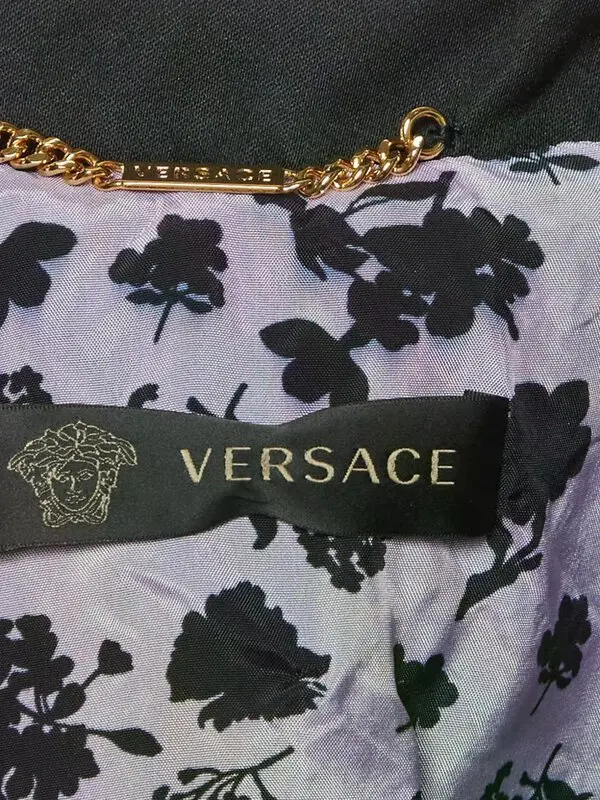 Versace Satin Cropped Zip-up Jacket