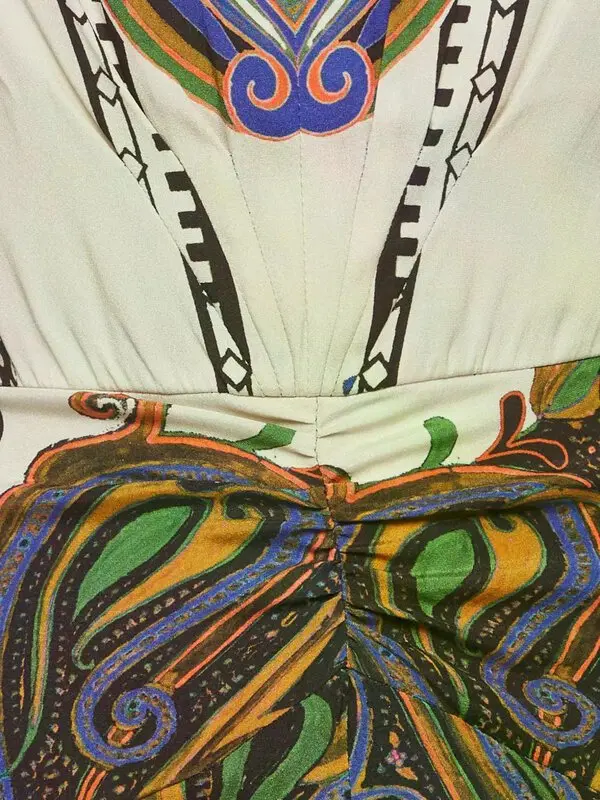 Etro Paisley Print V-neck Mini Dress