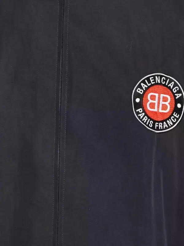 Balenciaga Oversized Logo Patch High Neck Zip Jacket