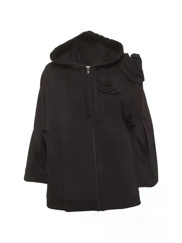 Valentino Garavani Cotton Cape Jacket With Rose Detail