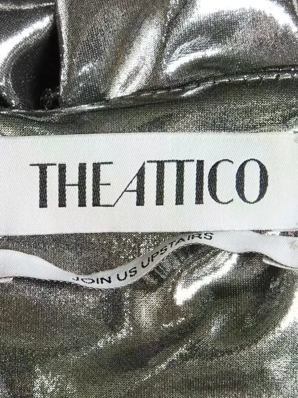 Attico Lamé Off-shoulder Mini Dress