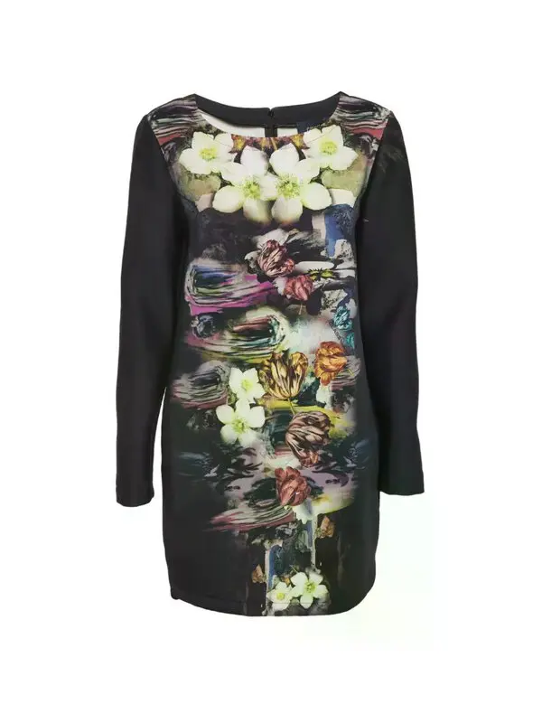 Roberto Cavalli Floral Print Long Sleeve Mini Dress