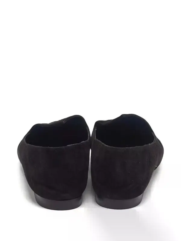 Hermès Embroidered Suede Slippers