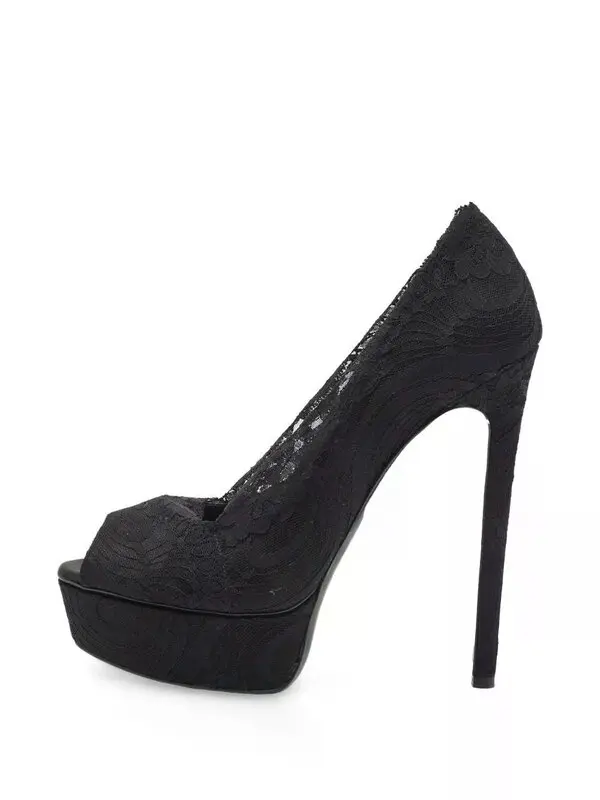 Casadei Lace Platform Pumps