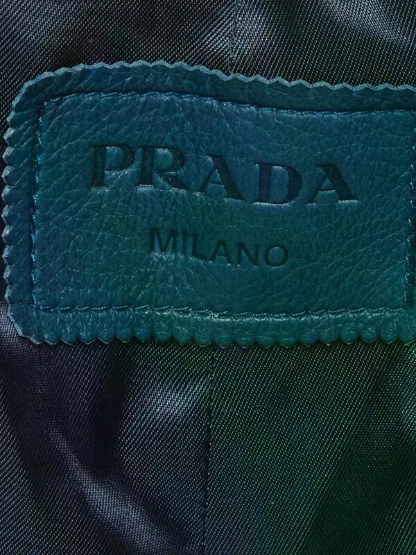 Prada Cropped Leather Jacket With Contrast Panels