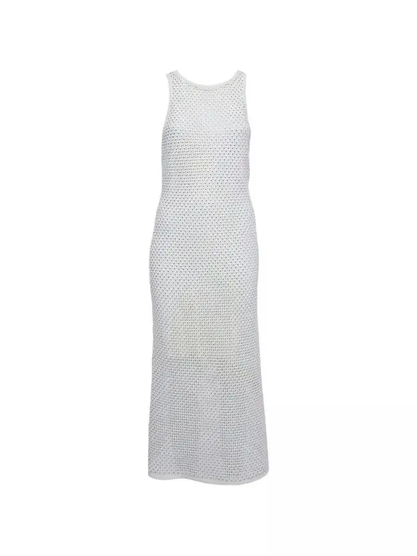 Sandro Sleeveless Maxi Dress With Glass Embellishments