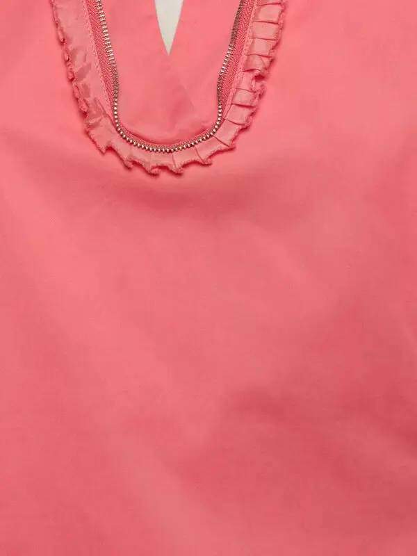 Miu Miu Ruffle-trim Midi Dress - Pink