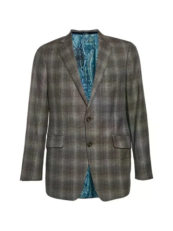Etro Glen Plaid Single-breasted Blazer