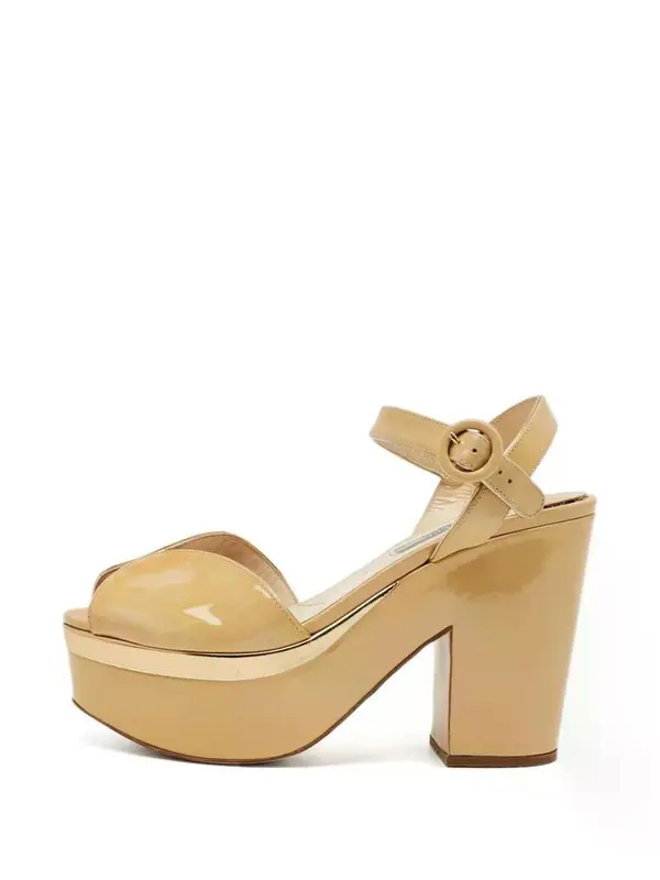 Prada Patent Leather Heeled Sandals