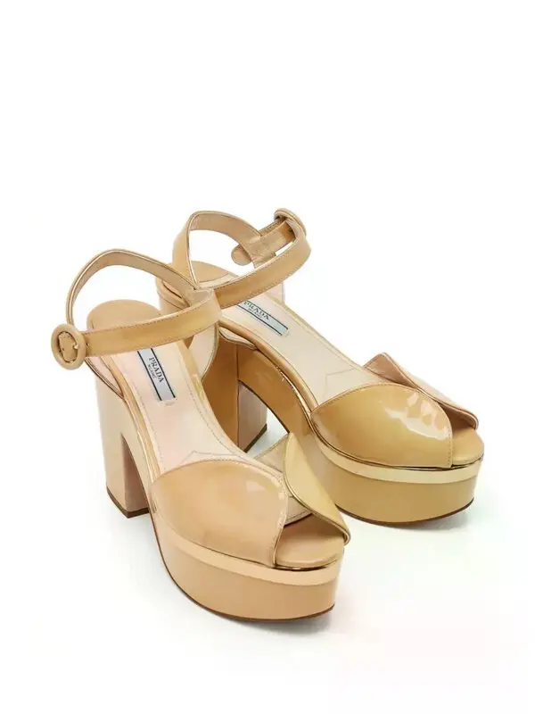 Prada Patent Leather Heeled Sandals