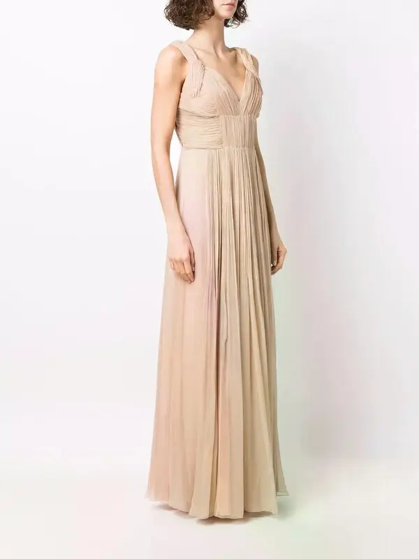 Alberta Ferretti Sleeveless Gathered Evening Dress