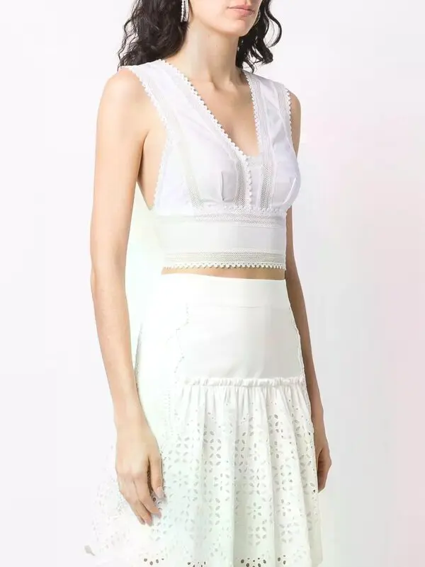 Alberta Ferretti Embroidered Cropped Top