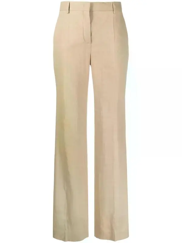 Alberta Ferretti Linen Blend Wide Leg Trousers
