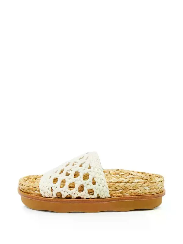 Chloé Woven Fabric Flat Slides