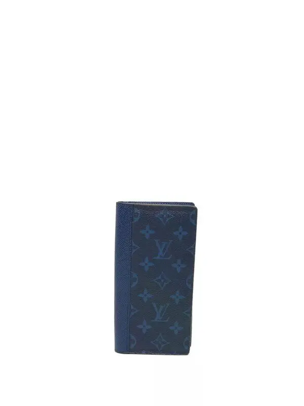 LOUIS VUITTON 2020 Monogram Taigarama Brazza Bifold Wallet Long Wallets - Blue