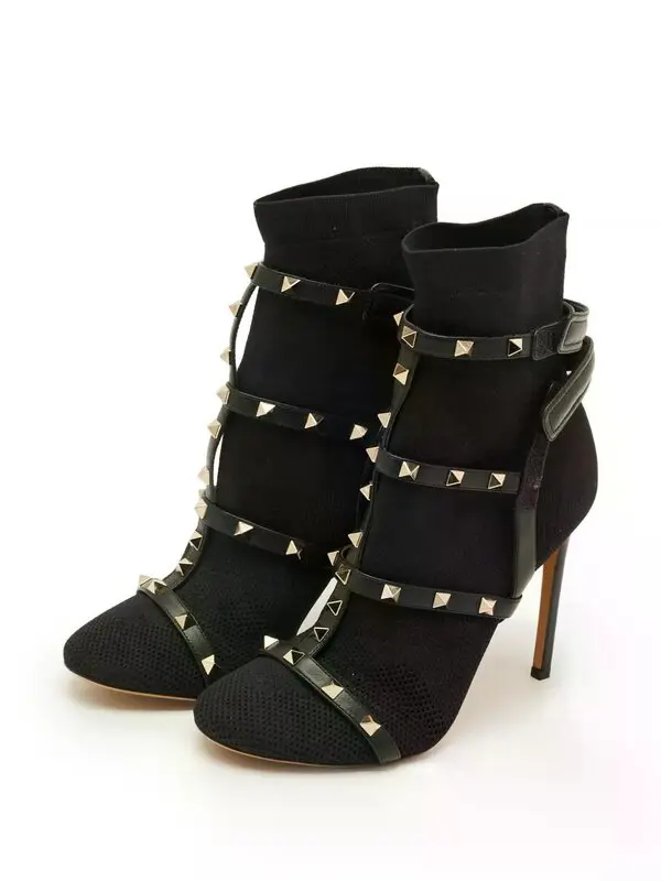 Valentino Garavani Rockstud Bodytech Ankle Boots - Black