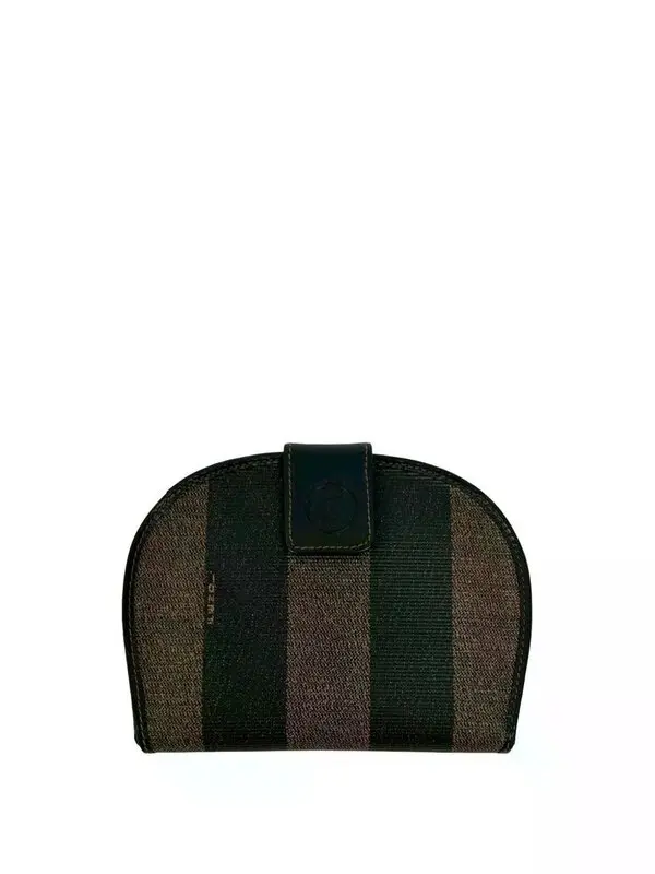 Fendi 20th Century Pequin Coated Canvas Bifold Wallet Small Wallets - Black