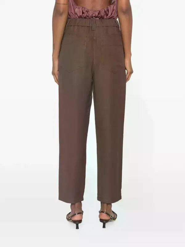 Brunello Cucinelli Elasticated-waist Straight-leg Trousers - Brown