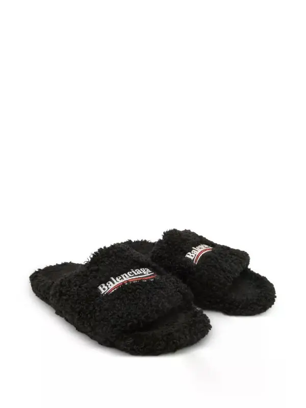 Balenciaga Logo Patch Flat Sole Sandals