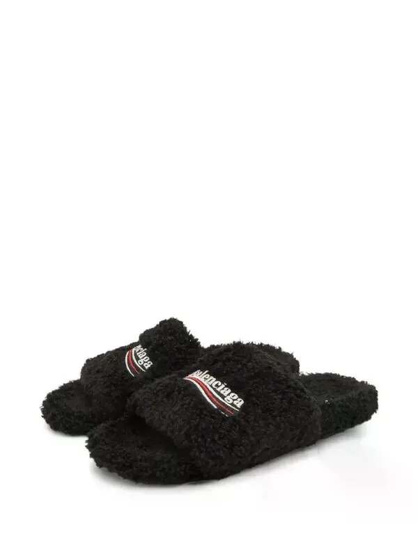 Balenciaga Logo Patch Flat Sole Sandals