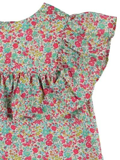 Bonpoint Printed Cotton Blouse With Ruffled Detail