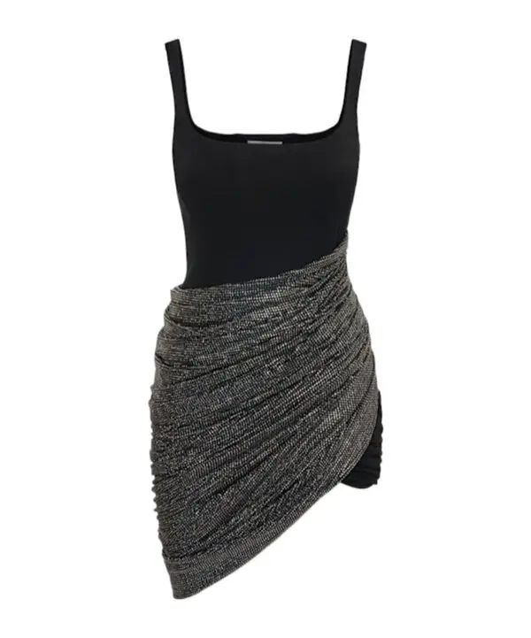 Giuseppe Di Morabito Asymmetric Mini Dress With Draping - Black