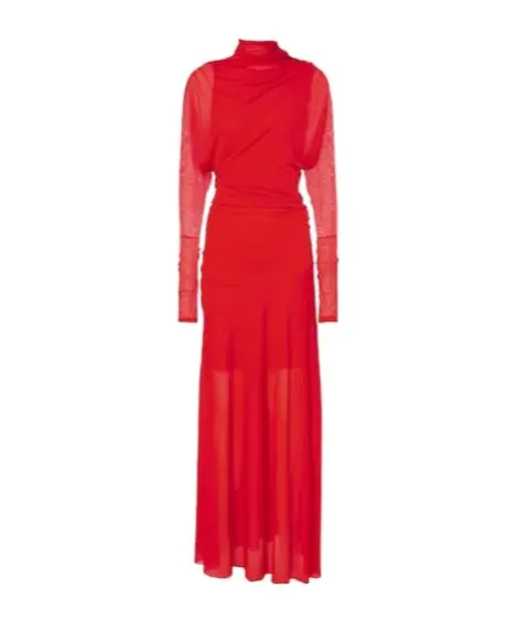 Proenza Schouler Sheer Crepe Jersey Gown - Red
