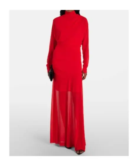 Proenza Schouler Sheer Crepe Jersey Gown - Red