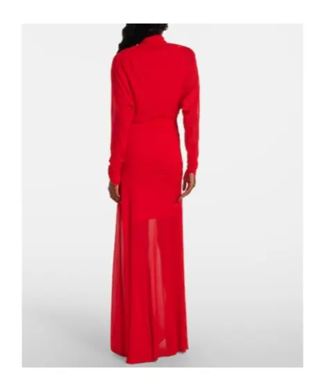 Proenza Schouler Sheer Crepe Jersey Gown - Red