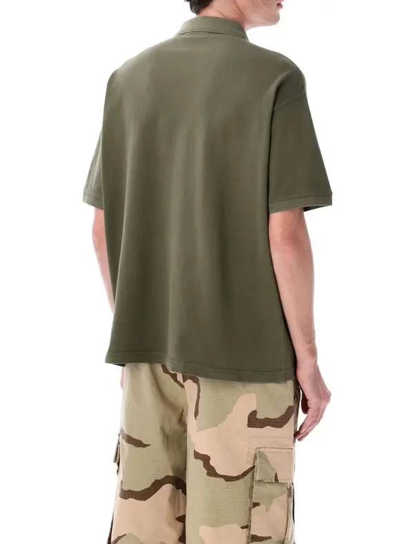 StÜssy Logo Embroidered Polo Shirt - Green