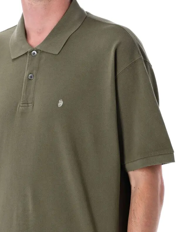 StÜssy Logo Embroidered Polo Shirt - Green
