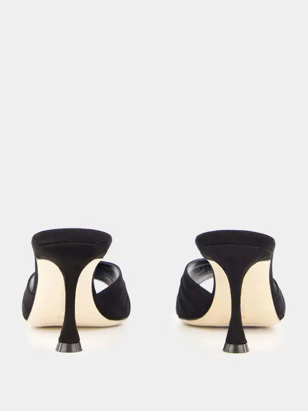 Manolo Blahnik Pirua Suede 70mm Mule Heels
