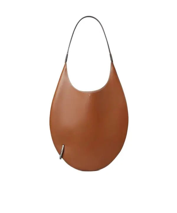 Tory Burch Pierced Soft Shoulder Bag - Aged Tan