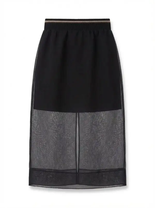 Brunello Cucinelli Semi-sheer Midi Skirt