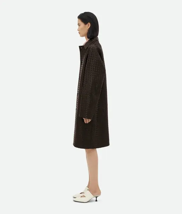 Bottega Veneta Intrecciato Leather Coat