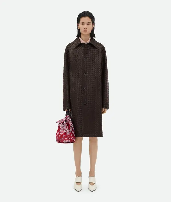 Bottega Veneta Intrecciato Leather Coat