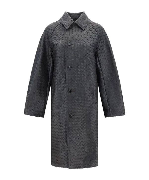 Bottega Veneta Intrecciato Leather Coat