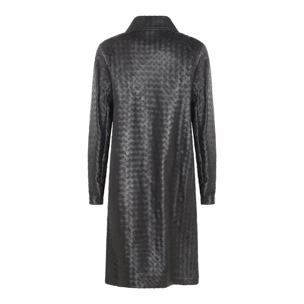 Bottega Veneta Intrecciato Leather Coat