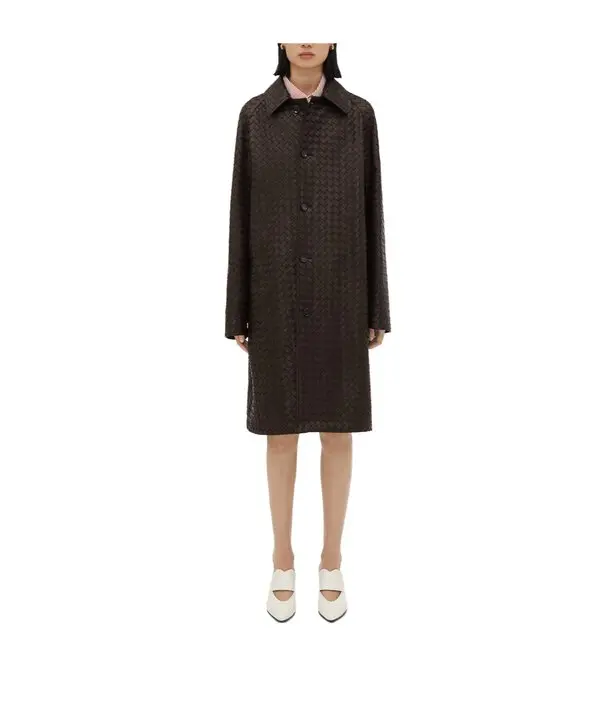 Bottega Veneta Intrecciato Leather Coat