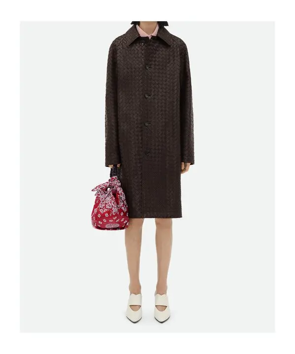 Bottega Veneta Intrecciato Leather Coat