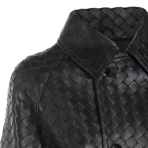 Bottega Veneta Intrecciato Leather Coat