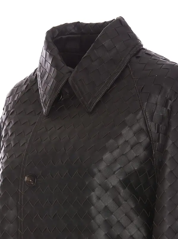 Bottega Veneta Intrecciato Leather Coat