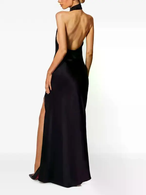 Kiki De Montparnasse Halterneck Side-slit Maxi Dress