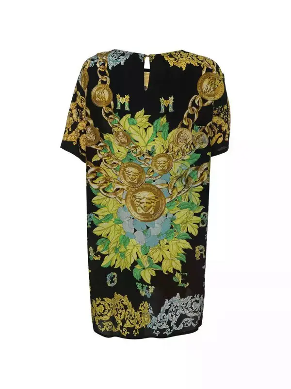 Versace Baroque Chain Print Silk Top