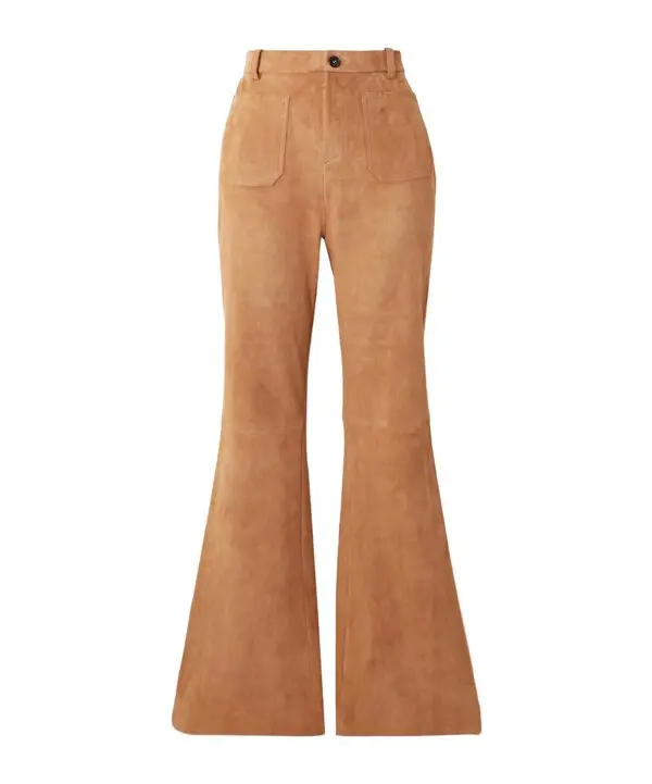Stouls Laurent Suede Flared Pants - Brown