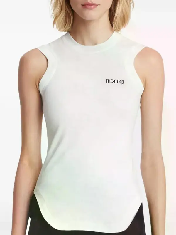Attico Embroidered Logo T-shirt - Neutrals