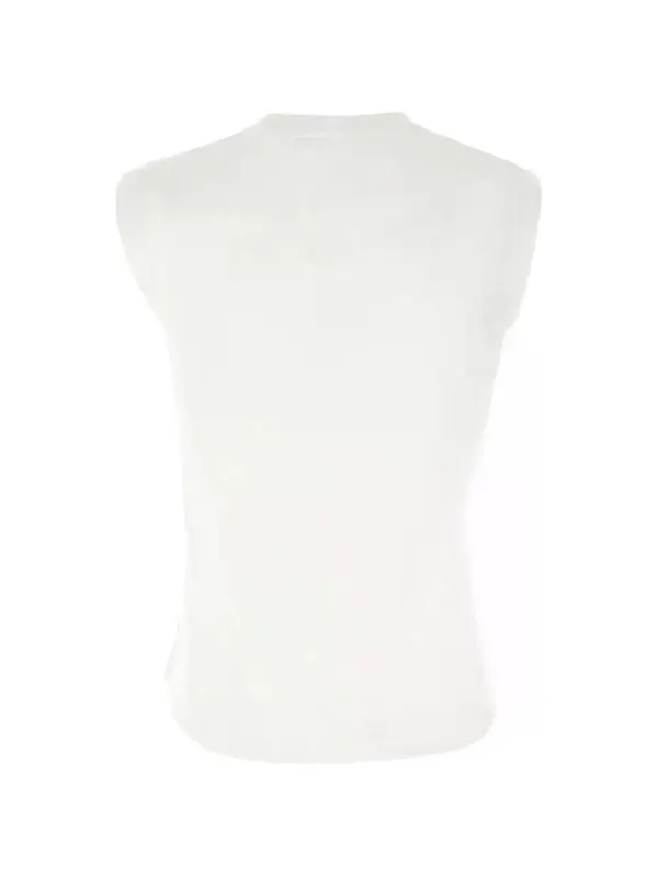 Attico Embroidered Logo T-shirt - Neutrals